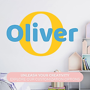 Multiple Font Personalized Name & Initial Vinyl Wall Decor I Nursery Wall Decal for Boy & Girl Decoration I Stickers Aesthetic I Multiple Options for Customization