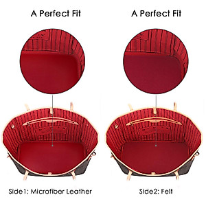 CHICECO Handbag Base Shaper for bag, Vegan Leather and Felt - Cherry Red