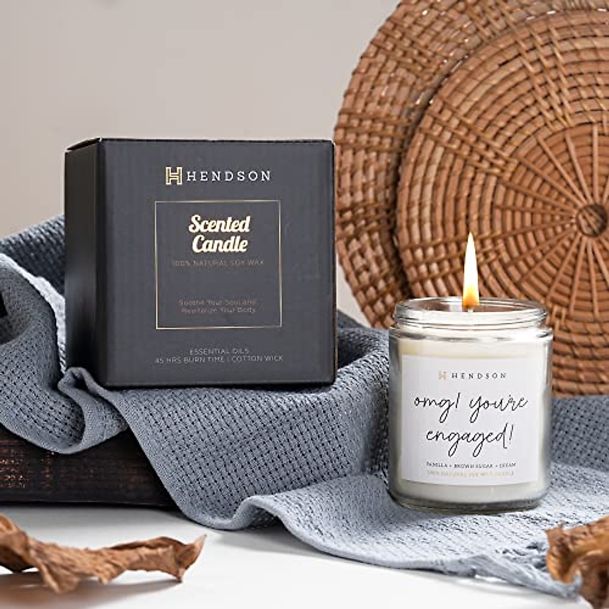 Engagement Gifts for Women - Wedding Candle, Bridal Shower, Bachelorette Party Gift for Bride to Be - Christmas Present for Engaged Couple Fiance, Couples Gift - OMG Youre Engaged Candles