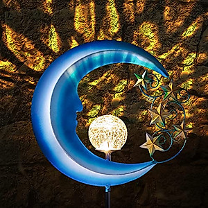 Solar Outdoor Lights Garden Decor - Waterproof Moon Decor Solar Powered Patio Decor Pathway Landscape, Garden Stakes Decorative Solar Lights