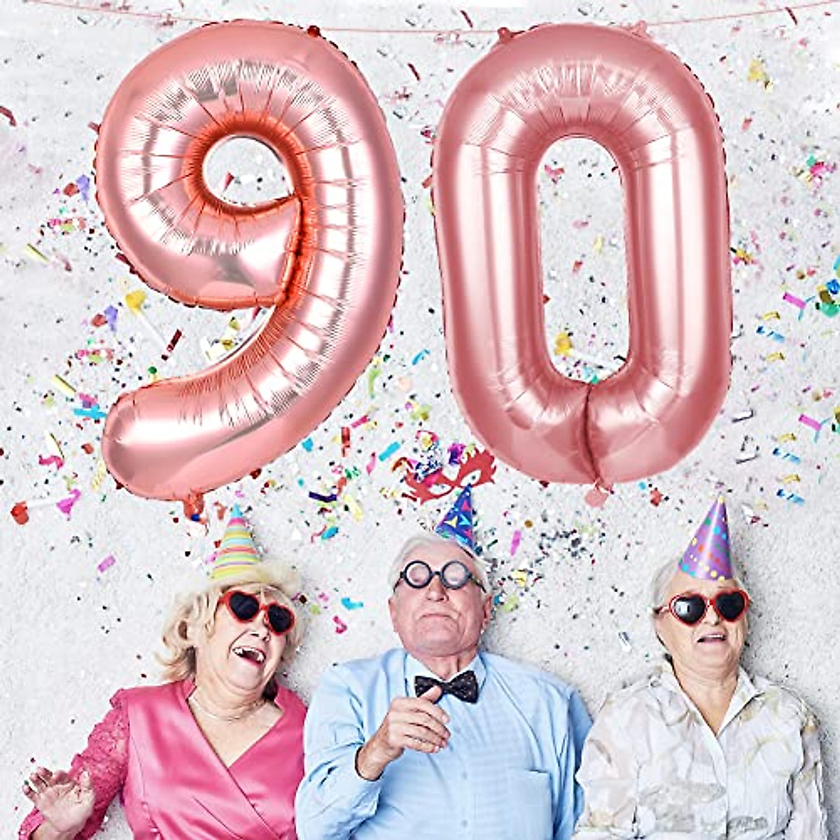 Number 8 and Number 0 Balloons, 40 Inch Rose Gold Number Balloons, Large Digital 80 Balloon, Foil Mylar Balloons Decorations for Birthday Party, Wedding, Anniversary, Graduations