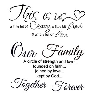 Rotumaty Family Quotes Wall Decals This is Us Wall Decor Vinyl Wall Stickers for Living Room Bedroom Inspirational Art Wall Decorations for Home Office Teen Dorm