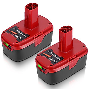 Upgraded 2 Pack 6000mAh 19.2V C3 Replacement Battery Compatible with Craftsman 19.2 Volt Battery Lithium-ion DieHard 315.115410 315.11485 130279005 1323903 120235021 11375 11376 Cordless Tools (Red)