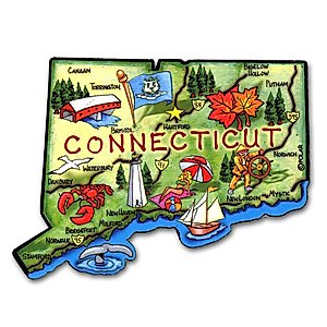 Connecticut Artwood State Magnet Collectible Souvenir by Classic Magnets