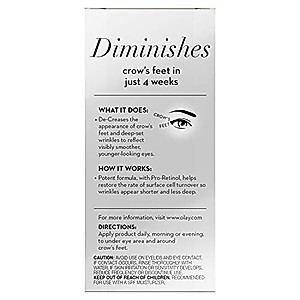 Olay Eyes Pro Retinol Eye Cream Anti-Wrinkle Treatment for Crow's Feet, 0.5 fl oz