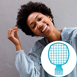 3 Pieces Twist Natural Hair Comb 2 in 1 Afro Twist Curl Comb for Men Women Barber Using (Black, Red, Blue)