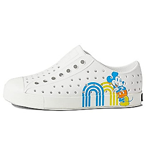 Native Shoes Kids Jefferson Print Sneakers for Little Kids - Free Friendly Step, Eva Upper, and Let Feet Breathe Shell White/Shell White/Positive Mickey 11 Little Kid M