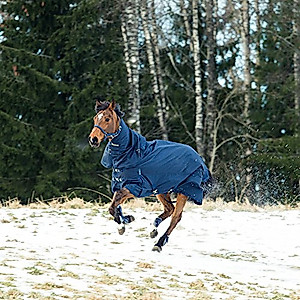 Horze Crescendo Holbrook Heavy Turnout Blanket, 400gs, Peacoat Dark Blue - 84