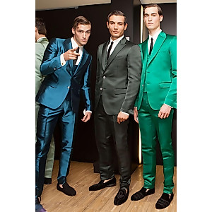 Dusty Rose Satin Men Suit Slim Fit Tuxedo 3 Piece Suit for Men Suits Prom Party Blazer Wedding Suit Men, 3XL