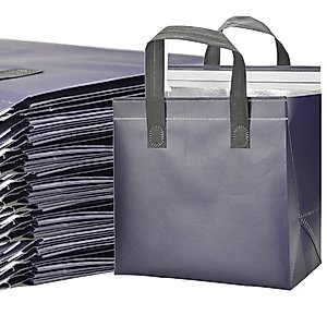 AIVYGDEN 60pcs Insulated Take Away Bags,Thermal Insulation Food Bag for Coffee,Milky Tea,Take-away Dinner,Fresh Seafood,Cold or Warm Food drive for Restaurant,Retail Store or Picnic/BBQ (bule)