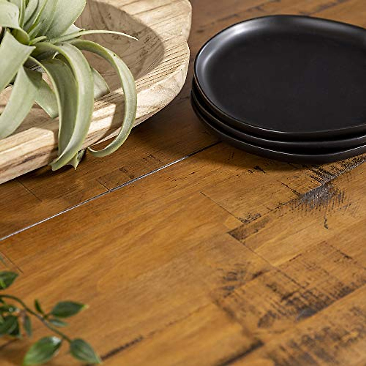 Walker Edison Modern Farmhouse Dining Table Wood Small Dining Room Table Sets Dining Chairs. 72 Inch. White and Rustic Oak