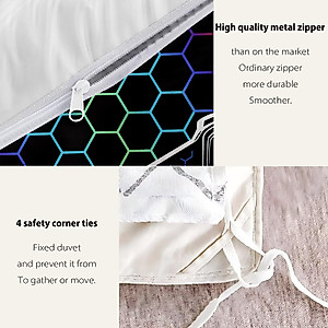 Duvet Cover Full,Gamer Bedding Set Full ,Game Console Comforter Cover Full Size for Boys Kids,Cool 3D Gaming Geometric Bedding Set, 3 Pieces, 1 Gamer Duvet Cover 80"x90" and 2 Pillow Shams 20"x30"