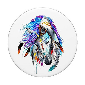 Lovely Horse Hippy Feather Headband Boho Style PopSockets PopGrip: Swappable Grip for Phones & Tablets