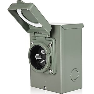 PAULINN 50 Amp Generator Power Inlet Box| NEMA 3R Power Inlet Box|125/250 Volt, 12500W, PB50, SS2-50P, Generator Plug| for Outdoor Receptacle, Generator Outlet| Weatherproof, ETL Listed