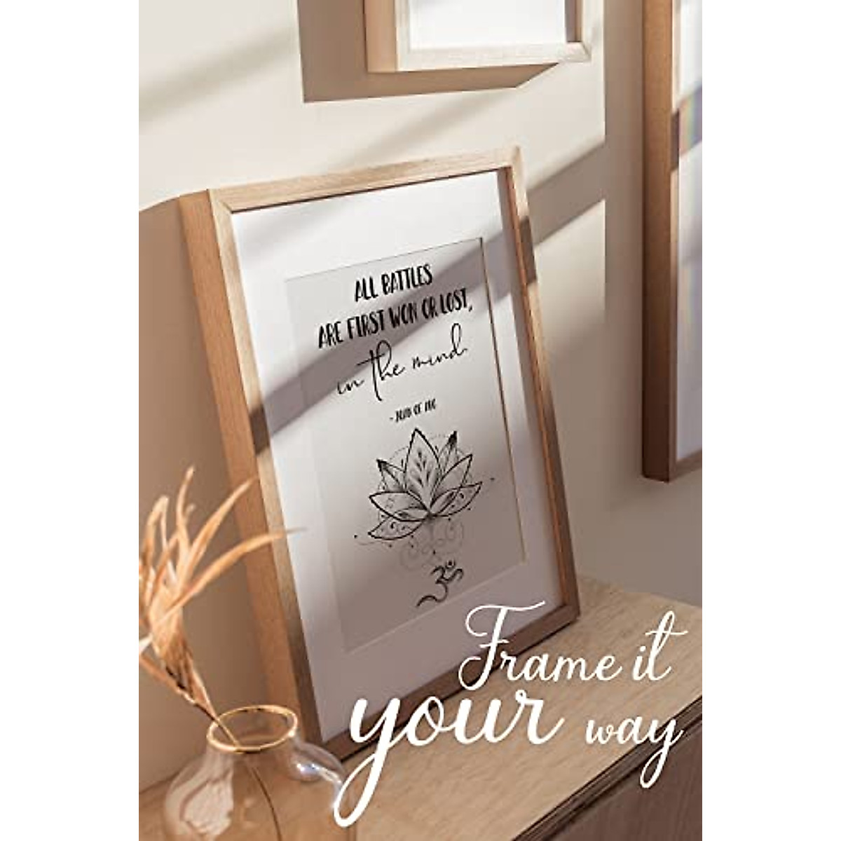 St Joan of Arc 11x14 Gallery Style Print by Soul Sunshine | Unframed 'All Battles' Bible Verses Wall Decor Poster Prints | Rustic Wall Decor, Black and White Lotus Flower, Home Wall Decor