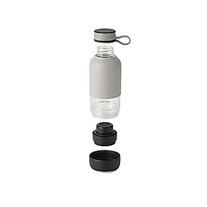 Lekue Bottle To Go reusable glass filtered water bottle,18 ounce, White