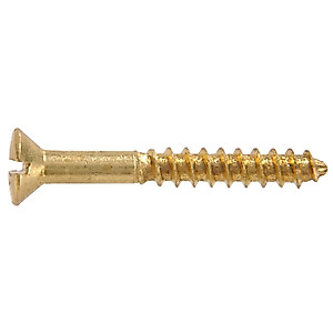 Hillman 1173 Brass Oval Head Slotted Wood Screw 8 x 1 1/4 in. 30-Pack