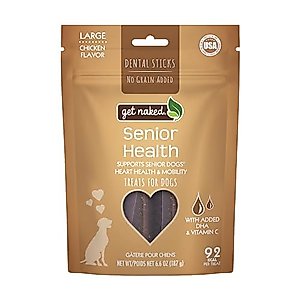 Get Naked Dental Sticks Grain-Free Chicken Flavor Dog Treats, Senior Health Large 6.6-oz Bag