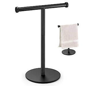 Hand Towel Holder, Matte Black Bathroom Towel Racks, Countertop Towel Stand, T-Shape Towel Holder for Bathroom Kitchen