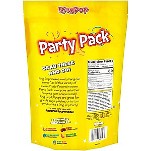 Ring Pop Individually Wrapped Bulk Lollipop Variety Party Pack – 20 Count Suckers w/ Assorted Fruity Flavors - Fun Candy for Kids - Hard Candy for Party Favors, Birthdays, Celebrations & Goodie Bags