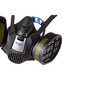 Dräger X-plore 3500 Half-Face Respirator Mask + 2x Multi-Gas Cartridge (OV/AG/HF/FM/CD/AM/MA/HS), NIOSH-Certified, Reusable Professional Respiratory Protection Kit