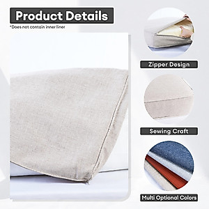 ovios Patio Cushion Covers, Waterproof Cushion Cover for Outdoor Furniture, Sofa, Couch, Ottoman Seat Back Cushion Cover with Zipper (8 Covers, Beige)