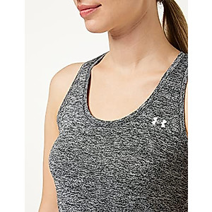 Under Armour Women's Tech Twist Tank Top , Black (001)/Metallic Silver , 3X