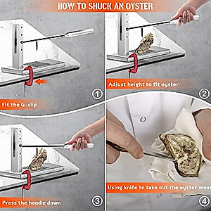 Dsyisvia Oyster Shucker Tool Set，Oyster Clam Opener，Oyster Shucking Machine, Oyster Opener with Oyster Knife for Hotel Buffets and Homes and Gift