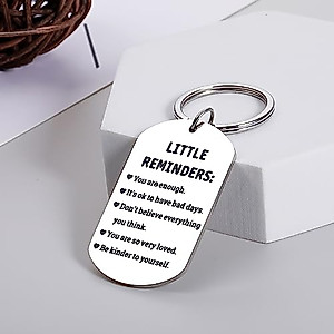 Little Reminders Keychain, Mental Health Gift, You are Enough Keyring, Uplifting Gifts for Women,Inspirational Gift for Daughter Mom, Reminder Gift for Friend, Birthday Graduation Gifts for Him Her