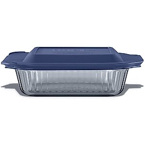 Pyrex Colors (8"x8") Tinted Glass Baking Dish with BPA-Free Lid, Oblong Bakeware Glass Pan For Casserole & Lasagna, Dishwasher, Freezer, Microwave and Pre-Heated Oven Safe, Smoke