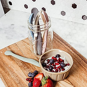 WeeSprout Silicone Baby Spoons - First Stage Infant Feeding Spoons With Soft-Tip, Bendable Baby Utensils for Parent & Self-Feeding, Ultra-Durable & Chewproof, Dishwasher Safe, Set of 3