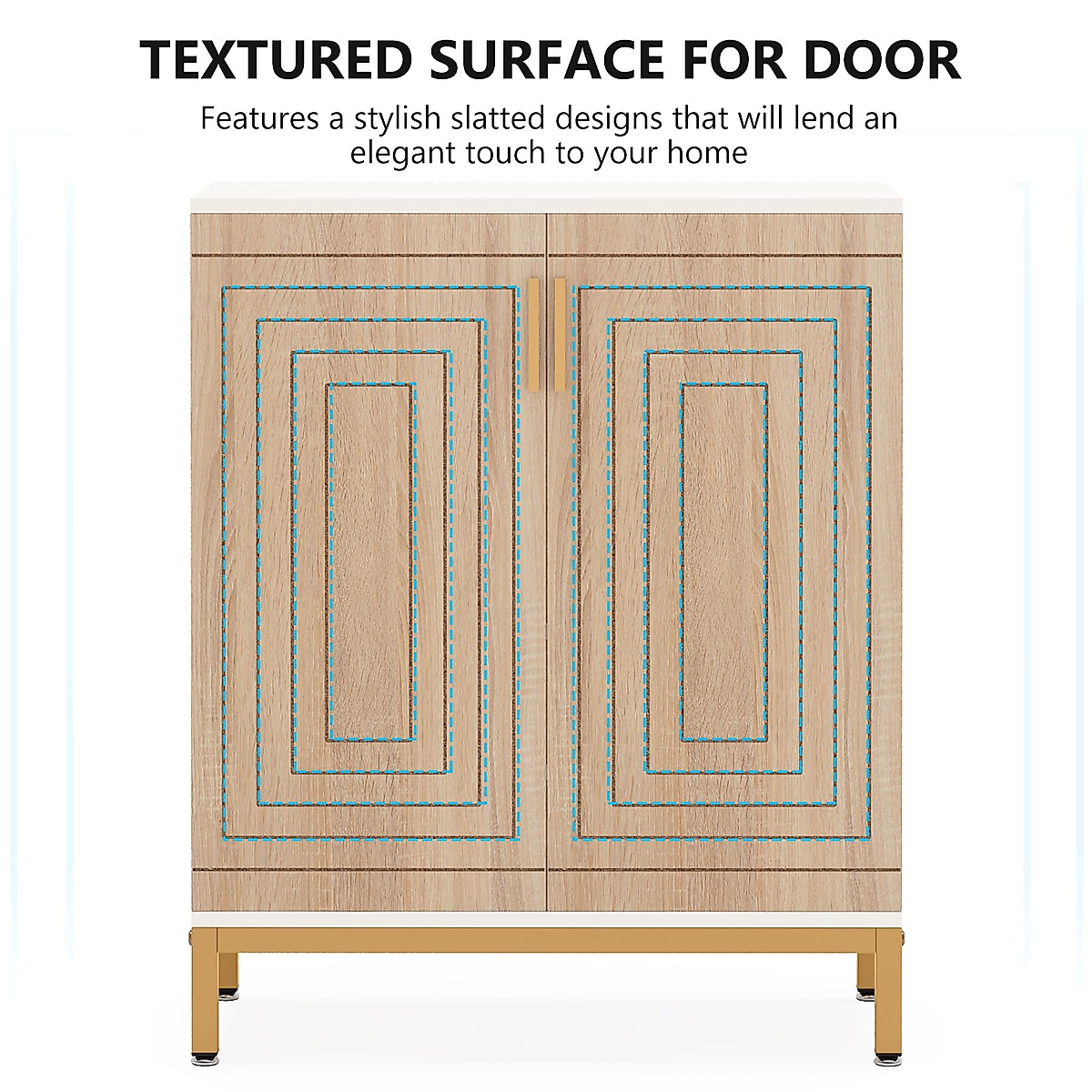 Tribesigns Shoe Cabinet with Doors, 20 Pairs Entryway Shoe Storage Cabinet with Shelves, 5-Tier Modern Free Standing Shoe Racks Storage Organizer for Closet, Living Room, Bedroom(White/Natural)