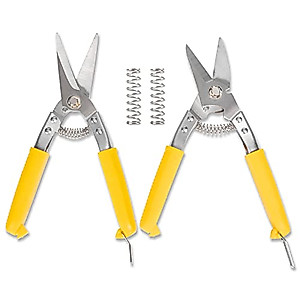 Goat Hoof Trimming Shears - 2 Pack Foot Rot Nail Clippers for Sheep Alpaca Lamb Pig Hooves Multiuse Carbon Steel Shrub Trimmer with Stronger 2 Pcs Spring Load