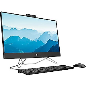 HP 2022 All-in-One Desktop Computer, 27'' Full HD Non-Touch Display, AMD Ryzen 5 5500U Processor, HDMI, Webcam, Wi-Fi 5, Bluetooth, Windows 11 Home, Black (32GB RAM |512GB SSD+1TB HDD)