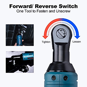 S-LONG Cordless Electric Ratchet Wrench Set, 3/8" 400 RPM 12V Power Ratchet Driver with 10 Sockets, 2000mAh Lithium-Ion Battery and 60-Min Fast Charge