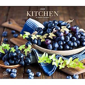 Kitchen | 2024 14 x 24 Inch Monthly Deluxe Wall Calendar | Sticker Sheet | StarGifts | Cooking Home