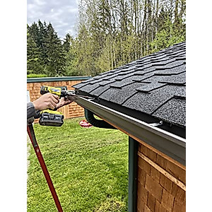 K-TEC- 5 Inch Gutter Hangers (10 Pack) Hidden Hanger with Quick Pre-Inserted Screw K-Style Rain Gutter Mounting Support Fastener Bracket for House.