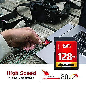 Gigastone 128GB 2-Pack SD Card UHS-I U1 Class 10 SDXC Memory Card High Speed Full HD Video Canon Nikon Sony Pentax Kodak Olympus Panasonic Digital Camera, Full Size SD Card