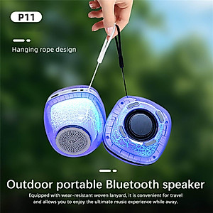 Mini Bluetooth Speaker, Portable Speaker 8W Stereo Sound with Multi LED Light Dynamic Modes, Subwoofer, Full Screen Color Light, Outdoor