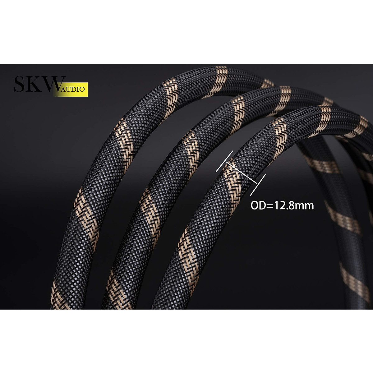 SKW Upgrad Audiophiles Audio Cable 2RCA Male to 2RCA Male HiFi System Converter Adapter with Diameter 12.8mm Black 4.9ft (1.5M)