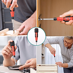 ORIA Electric Screwdriver Set, Rechargeable Cordless Screwdriver, Power Screwdriver, Small Repair Tool Kit with LED Light, 1/4'' Bit Holder, for Phones, Glasses, Camera, Laptop