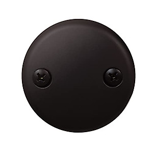 Westbrass Y593144-12-12 14" Black Tubular Bath Waste & Overflow Assembly with Tip-Toe Drain Plug and Two-Hole Faceplate, Oil Rubbed Bronze, 1 Pack