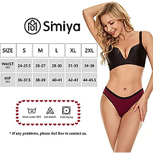 SIMIYA Cotton Underwear for Women 7 Pack Bikini Panties Breathable Ladies Underwear Invisible Hipster Panties Women Briefs Multicolor X-Large