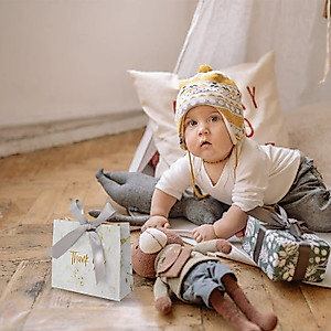 30PCS Small Thank You Bags,Mini Thank You Gift Bags Paper Party Favor Bag with Bow Ribbon,Gift Bags Small Size for Birthday Baby Shower Wedding Favor