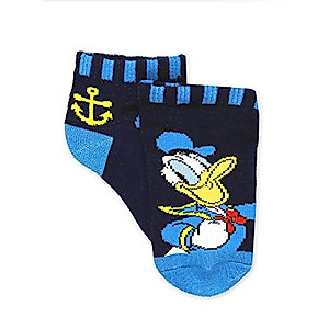 Mickey Mouse Pluto Goofy Donald Duck Toddler 6 Pack Quarter Socks Set (Shoe: 7-10 (Sock: 4-6), Mickey Pluto Goofy 6 Pk)