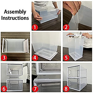 Extra Large Shoe Storage Organizer, 12 Pack Shoe Boxes Clear Plastic Stackable, Shoes Organizer for Closet, Clear Shoe Boxes Stackable, Sneaker Storage for Sneakerheads, Shoe Containers Shoe Bins Shoe Holders, Fit for Men/Women US Size 13
