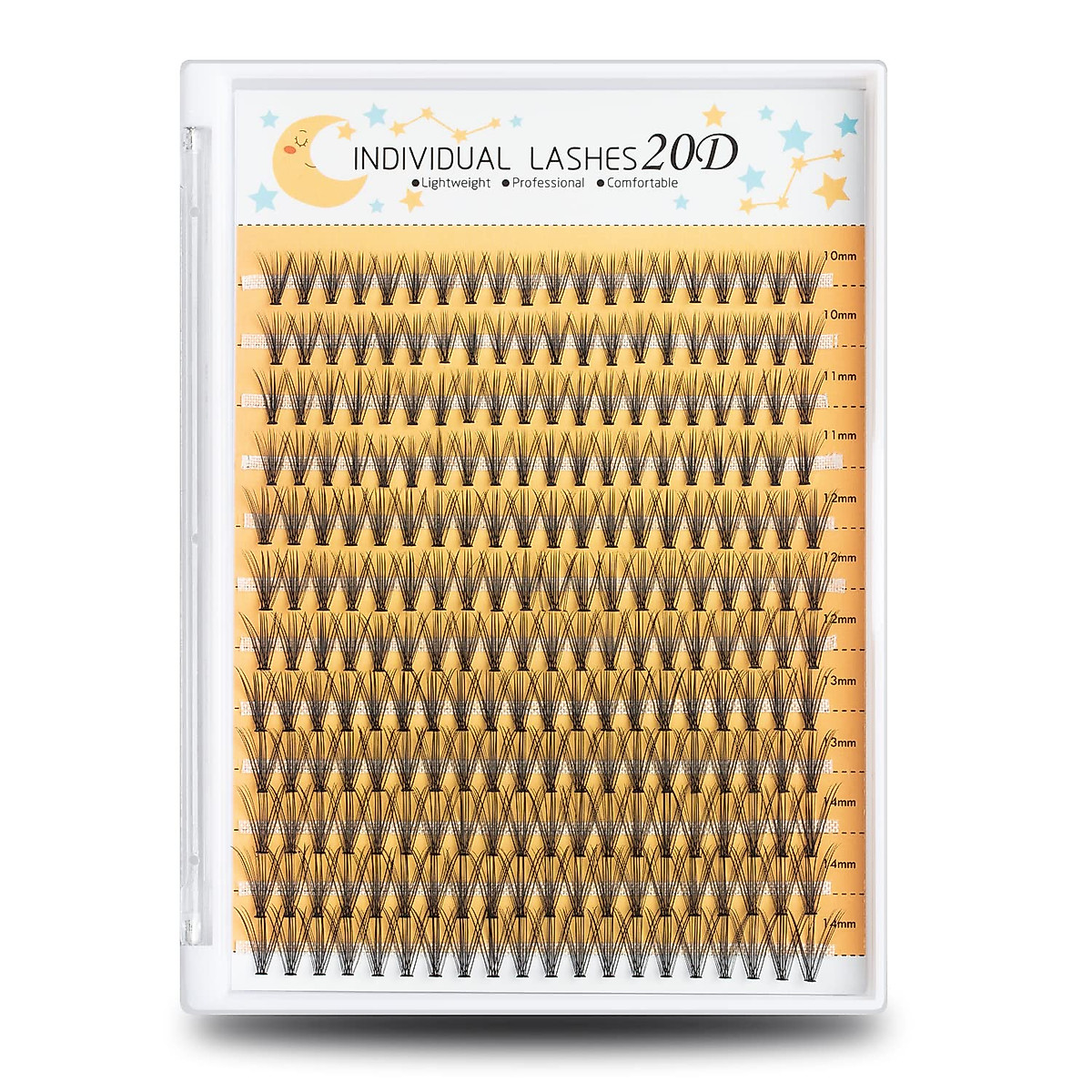 FinyDreamy 240pcs Individual Lash Extensions, 20D Lash Clusters Volume Mix Pack, 10-14mm Mix Lengths C Curl 0.07mm Thickness Professional Individual Eyelash Clusters and Apply Under your Lashes