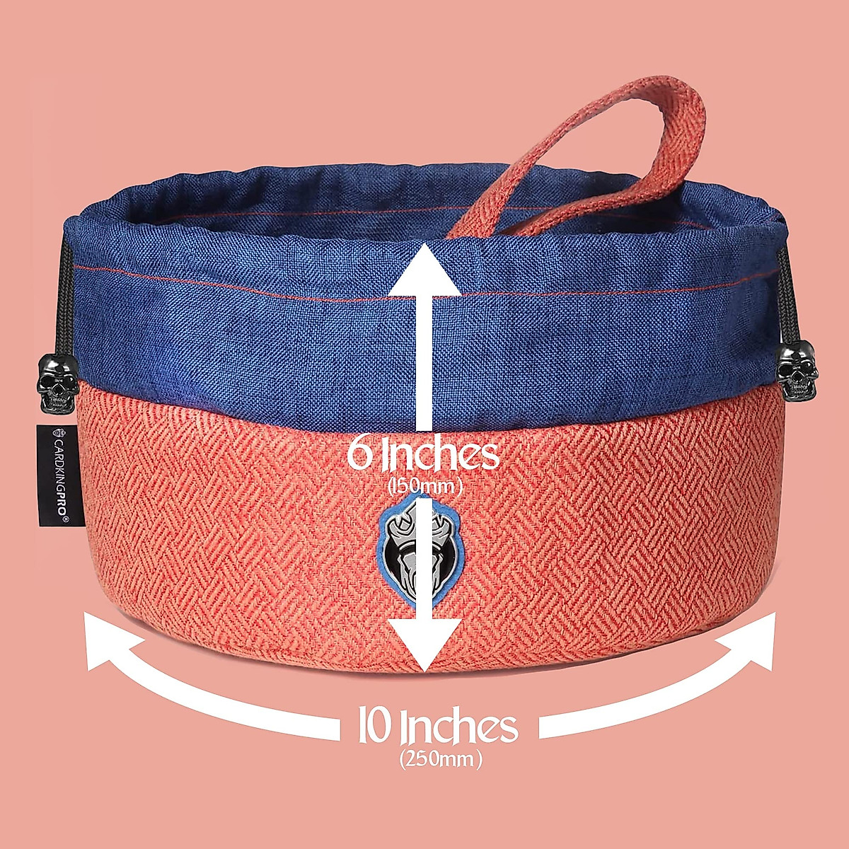 CardKingPro Monstrous - Dice Bag with 8 Pockets - Orange/Blue - Huge Capacity 500+ Dice - Great for Dice Hoarders