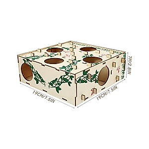 Ipetboom Guinea Pig Toys Toys Hamster Wooden Maze Tunnel Toy Small Animals Activity Gerbil Labyrinth Dwarf Hamster Training Play Toys Maze Tunnel Mice Accessories for Hamster Pet Wooden Toys