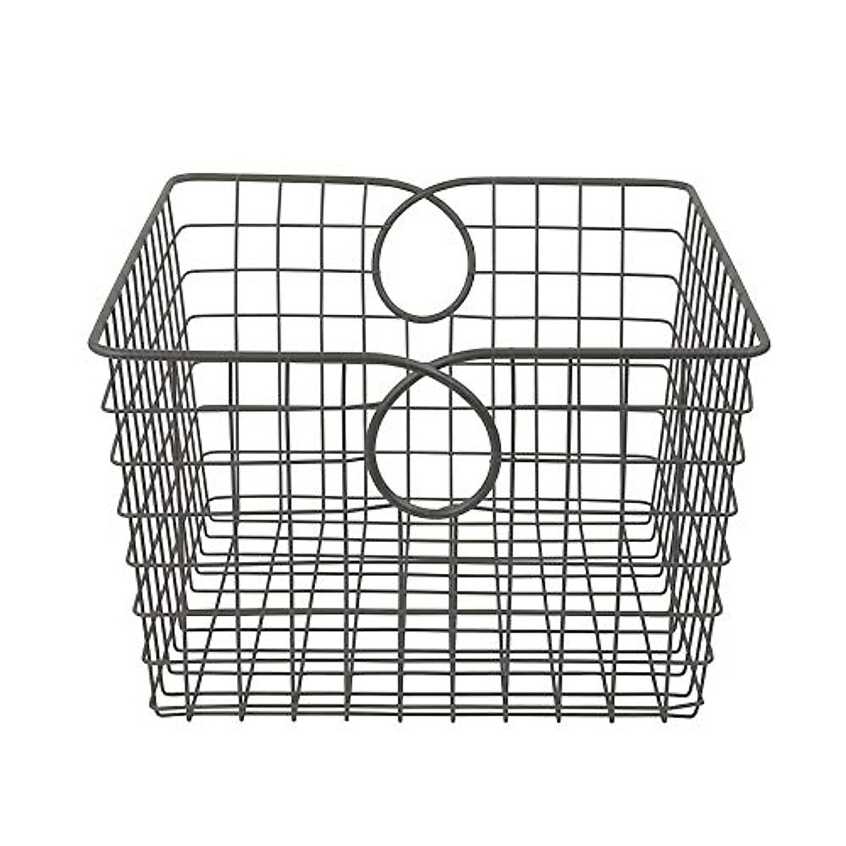 Spectrum Teardrop Wire Large Basket (Industrial Gray) - Storage Bin & Décor for Bathroom, Closet, Pantry, Under Sink, Toy, Shelf, Kitchen, & Nursery Organization (Pack of 2)